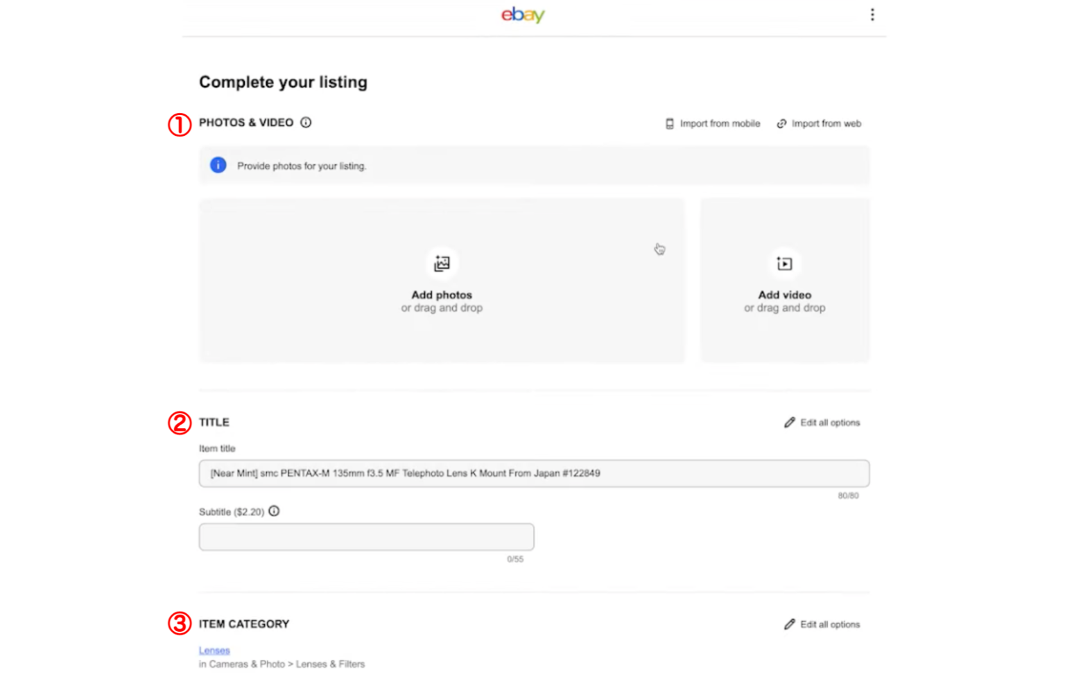Ebay New Listing Tool